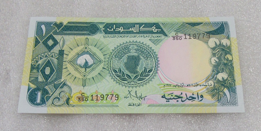 Rare Crisp Bank of Sudan One Sudanese Pound Note
