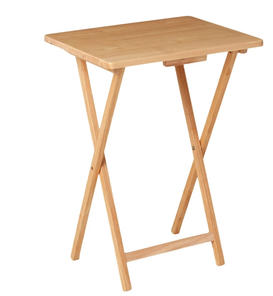Mainstays Indoor Single Folding TV Tray Table Natural L 19 x W 15 x H ...