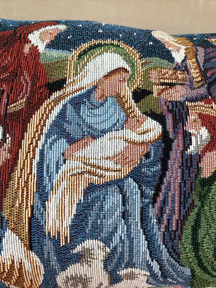 Beautiful Newly Handcrafted Nativity Scene Christmas Pillow. 12x 16”. H1
