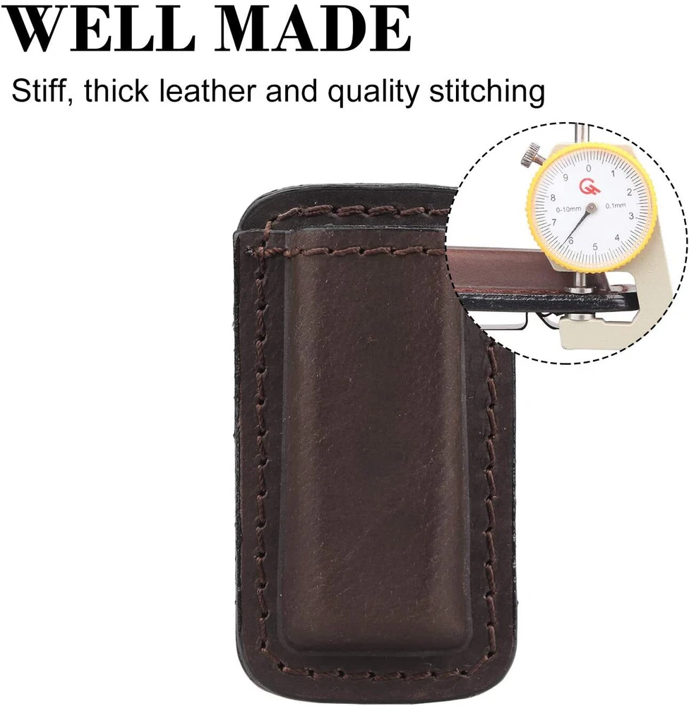 IWB Genuine Leather Magazine Pouch for.380 9mm Pistol Single / Double ...