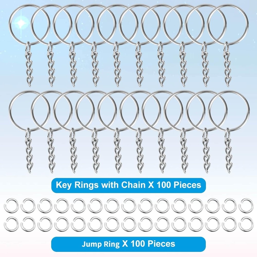 Bulk Silver Key Chain Rings - 100 DIY Jump Rings for Crafting