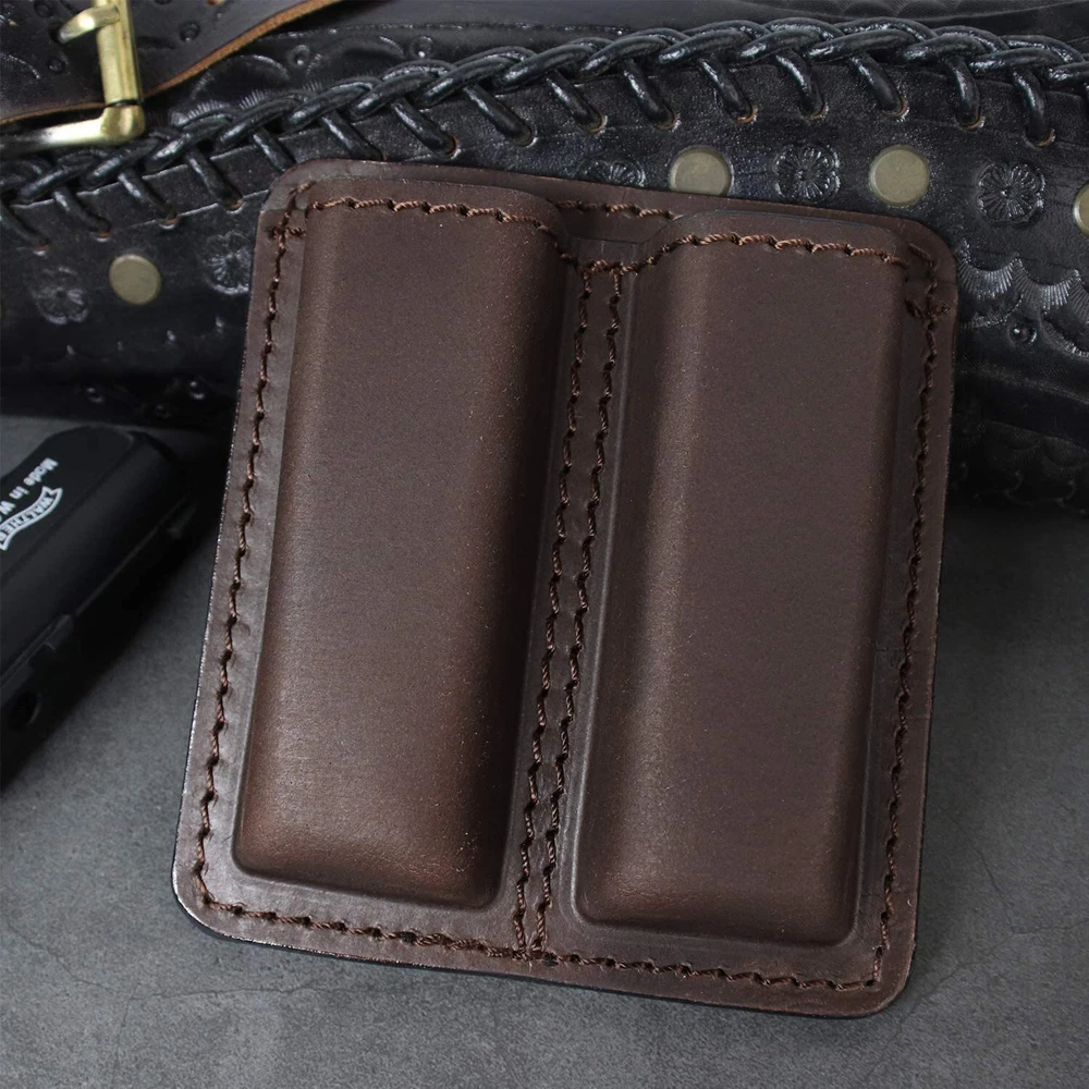IWB Genuine Leather Magazine Pouch for.380 9mm Pistol Single / Double ...