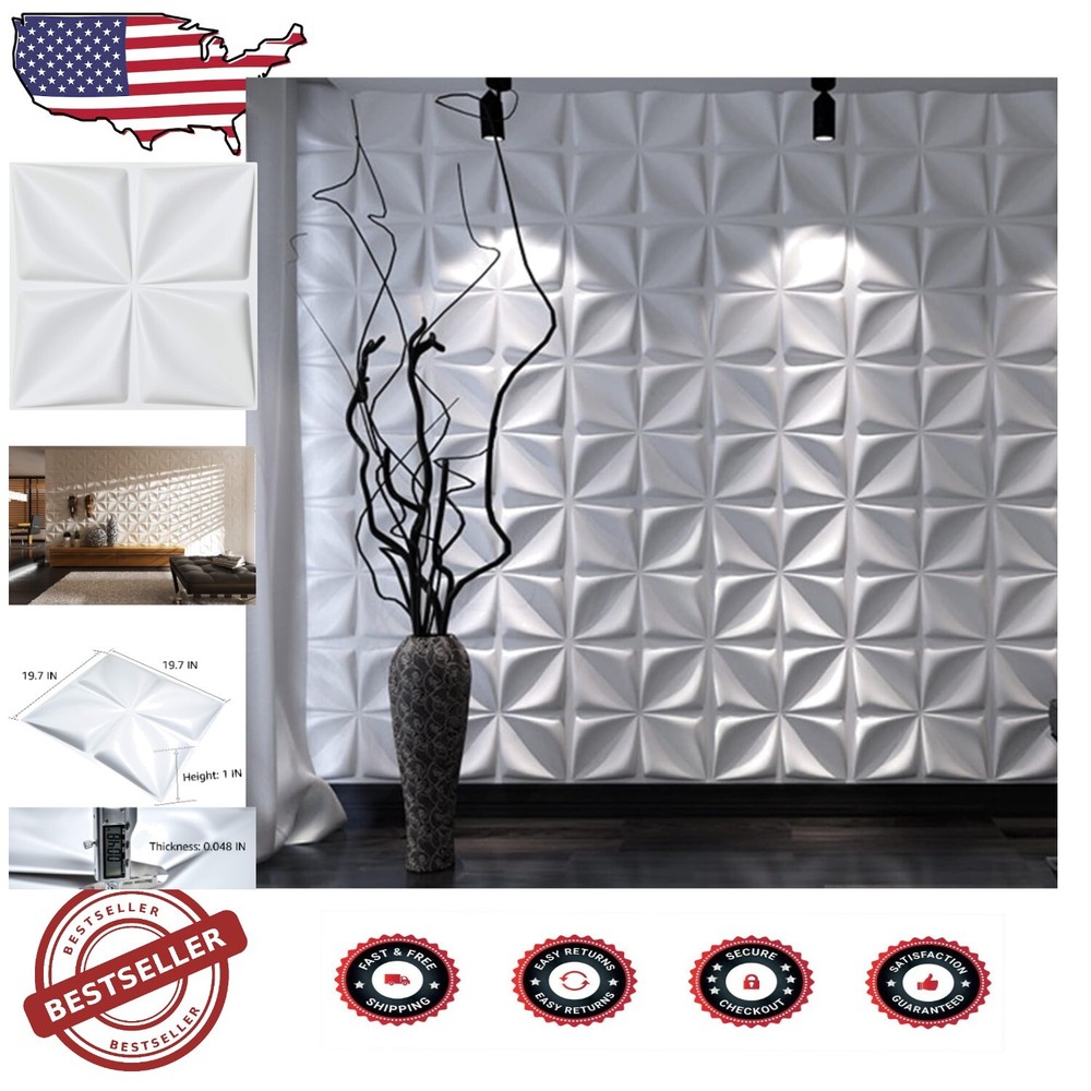 3D Textured Wall Panels Art Deco Design 32 Sq Ft Easy Install