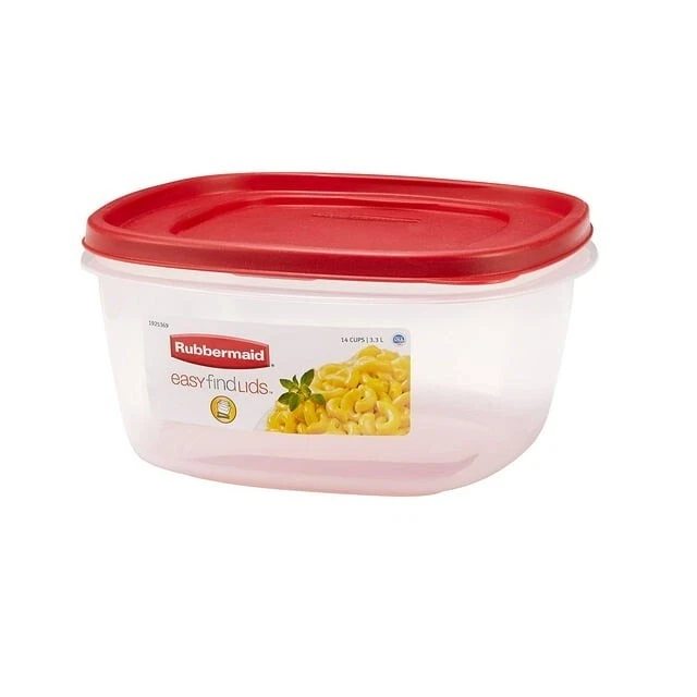 Rubbermaid EasyFindLid, 14 Cup, Square Plastic Food Storage Container
