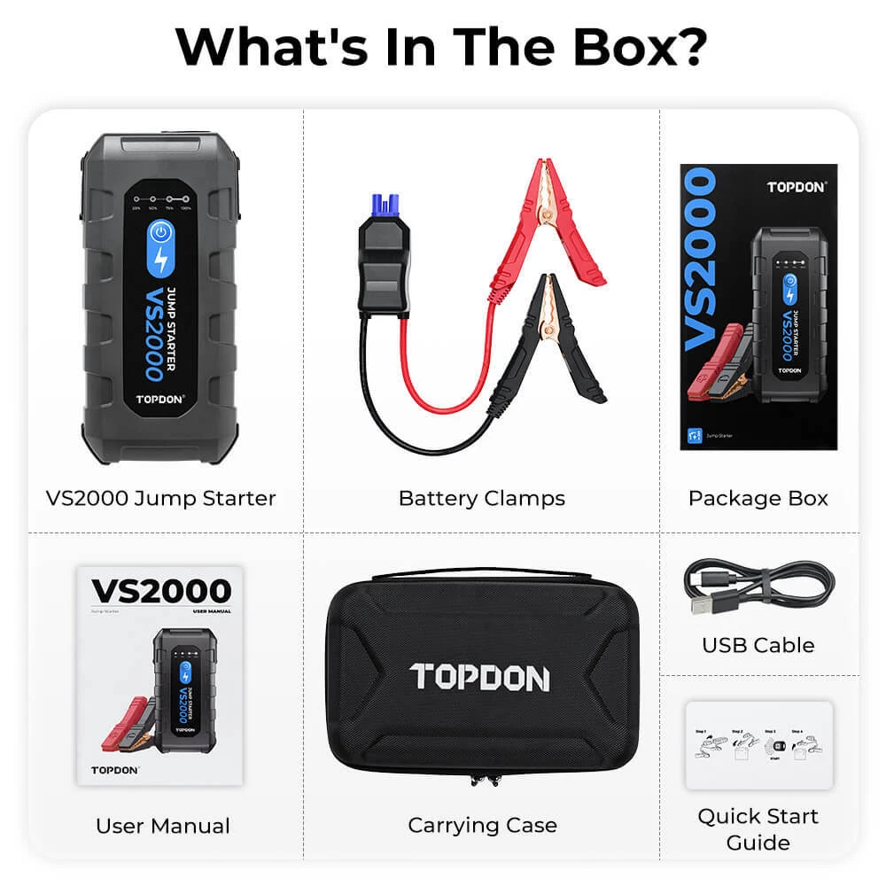 Topdon Original VS2000 Battery Booster 1000A Safe Lithium PRO Ver. Jump ...