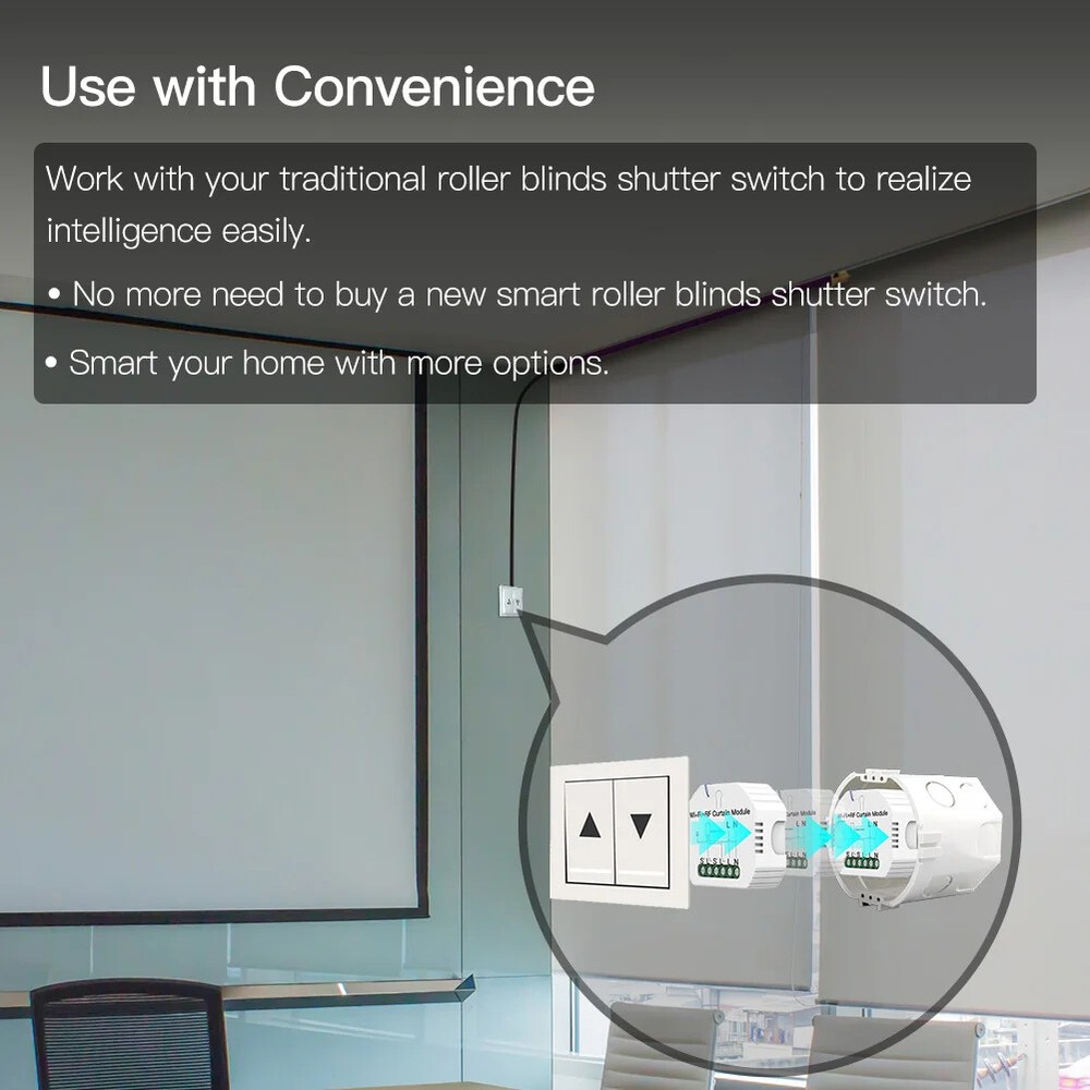 Tuya WiFi RF Smart Roller Blinds Controller with Remote for Automated ...