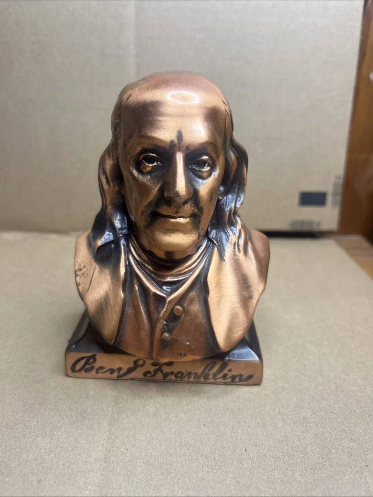 Franklin Life Insurance Ben Franklin Coin Bank Bust ( No Key)