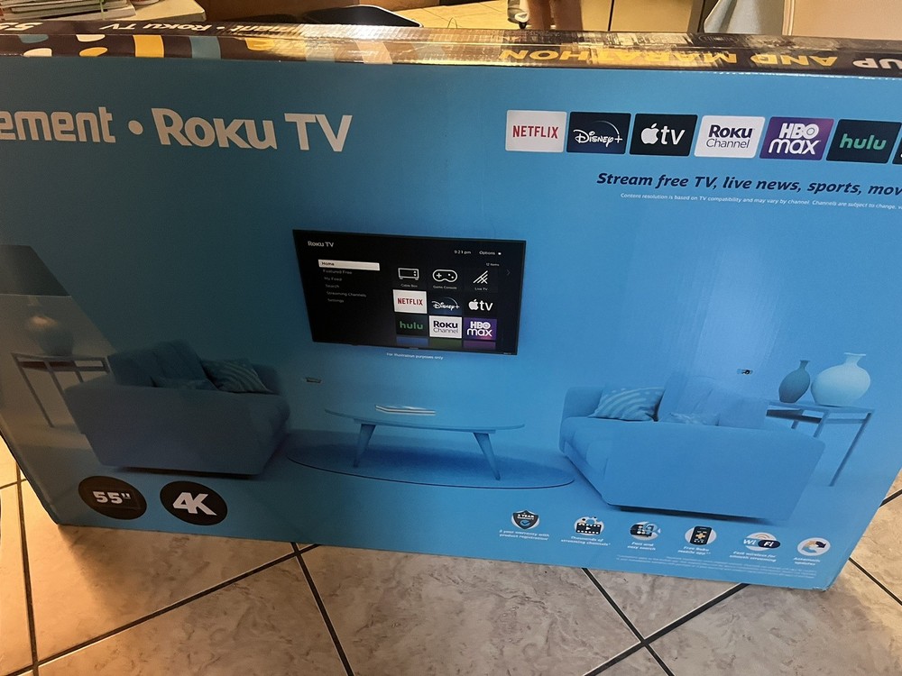 55-inch Element 4K UHD HDR10 Roku Smart TV E4AA55R