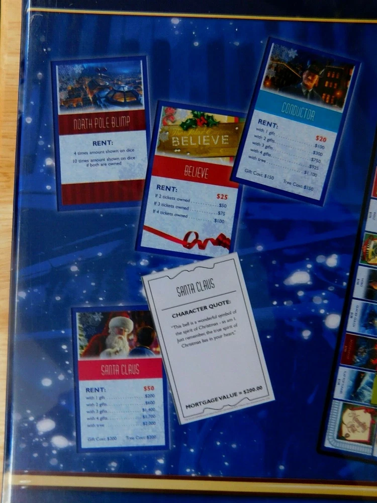 Polar Express Train-Opoly Collector's Edition Monopoly Board Game