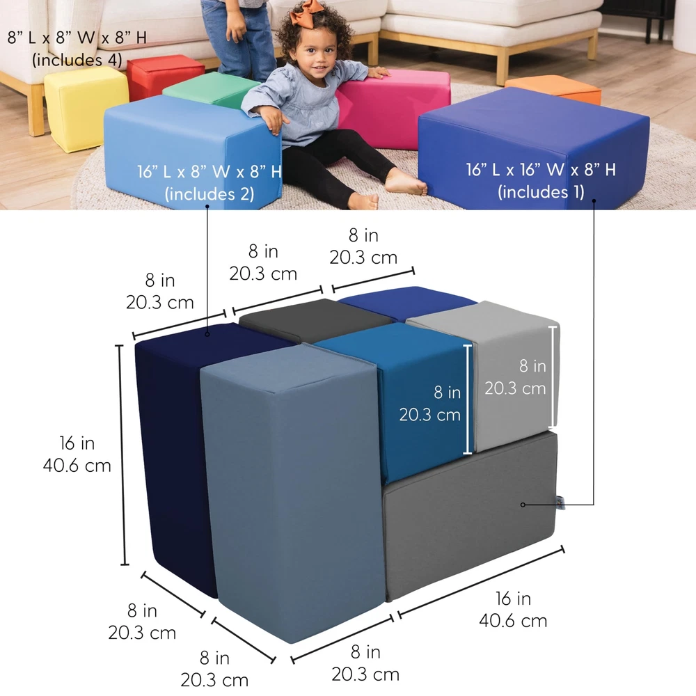 FDP SoftScape Stack-and-Play Building Block Set, Soft Foam Indoor ...