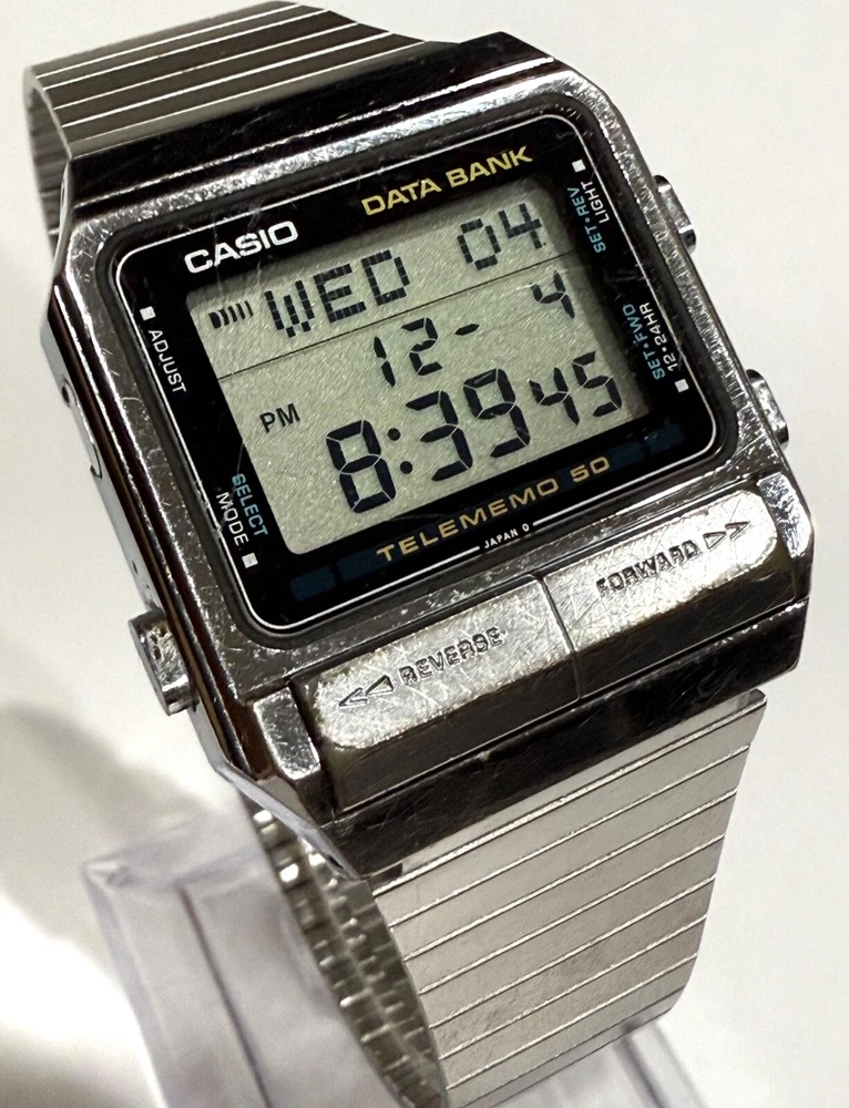 Vintage CASIO DB - 510 Telememo 50 DATA BANK Digital Watch New Battery ...
