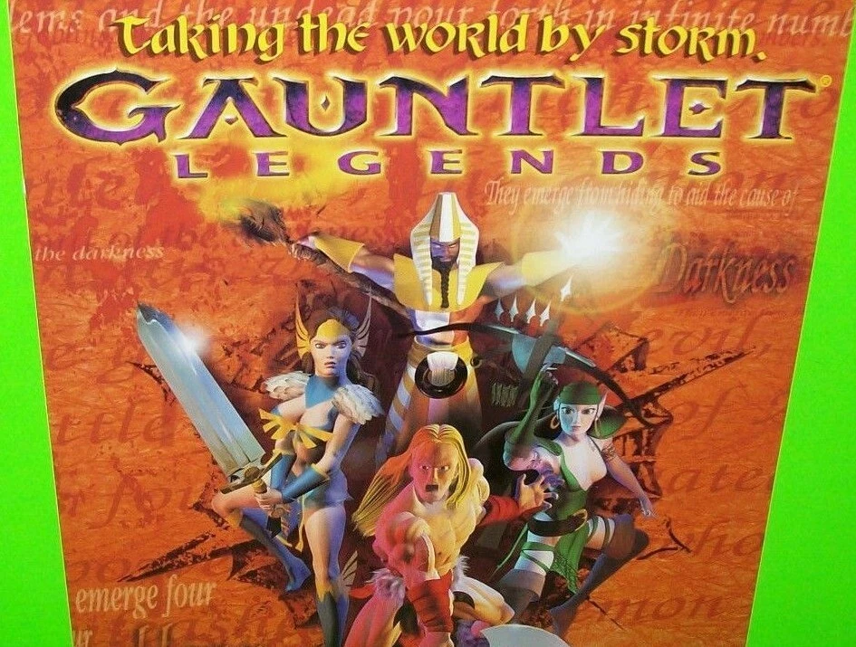 Gauntlet Legends & Dark Legacy Arcade Game Flyers Original NOS Lot Of 2