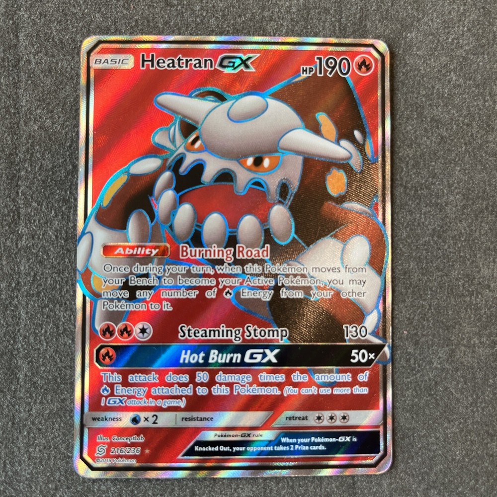 Pokémon TCG Heatran GX Ultra Rare Holo Full Art 216/236 Unified Minds