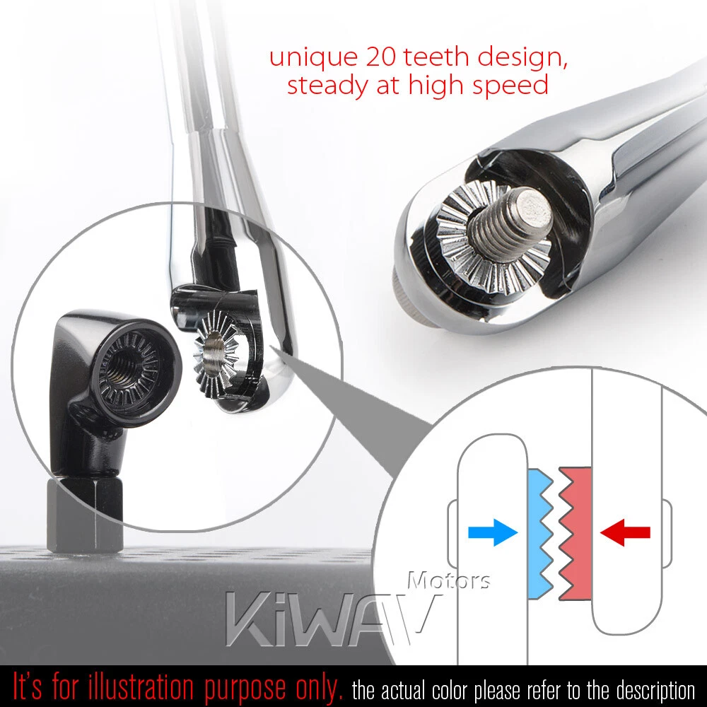 mirrors STARK chrome square CNC aluminum 8mm 1.25pitch fits GY6 SUNL ...