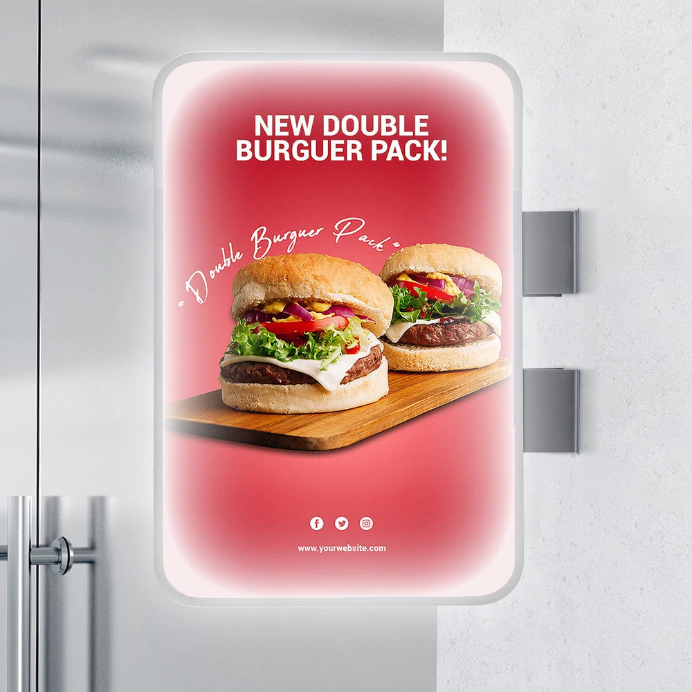 Double-Sided LED Rectangle Light Box - Bright Illuminated Advertising ...