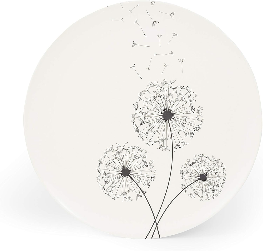 Ecofriendly Dinner Plate Set with Dandelion Designs- Set of 6, 10 ...