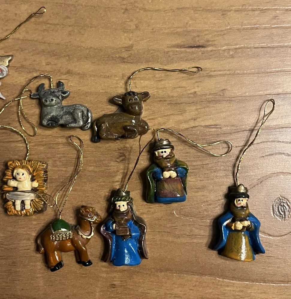 VTG CHRISTMAS MINIATURE NATIVITY SCENE Figures for MINI Christmas Tree