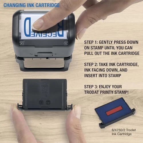 Printy 4750 Date Stamp with English Message Received – Self Inking, Red ...