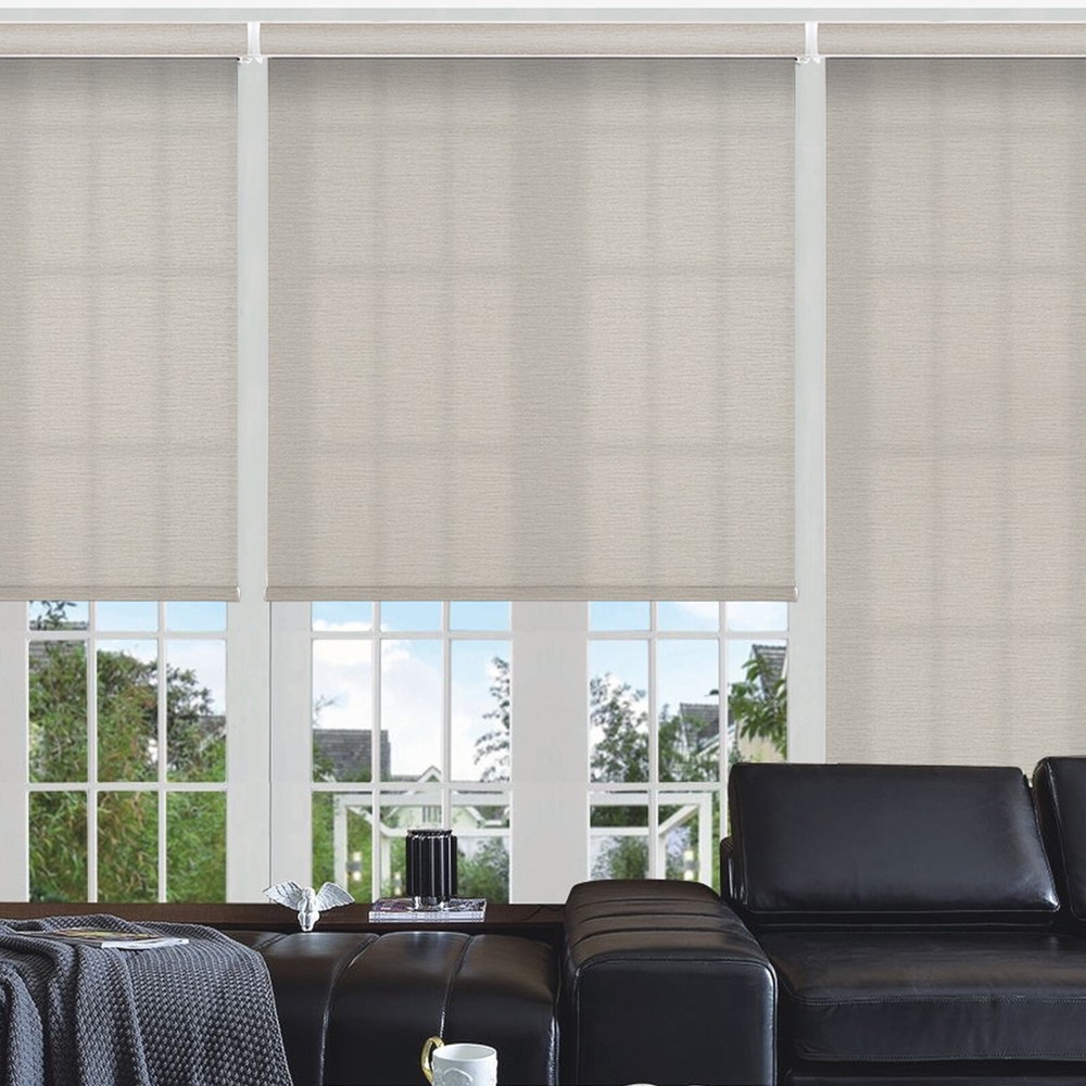 CUSTOMCUT Corded Window Blinds Light Filtering Roller Shades Waterproof ...
