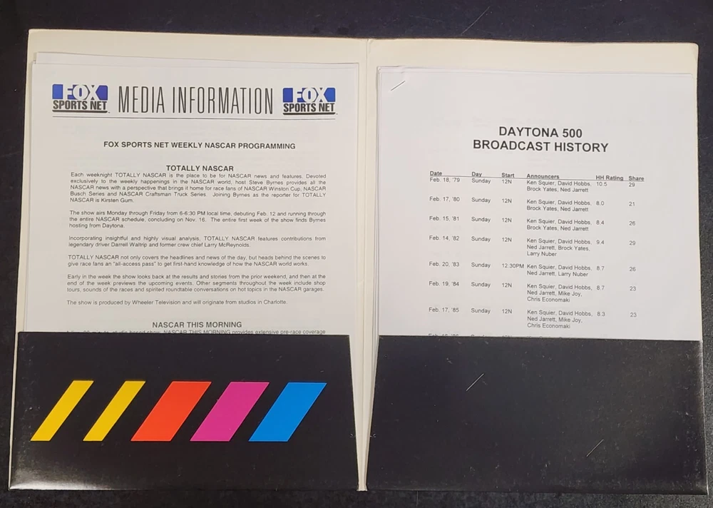 NASCAR Fox Sports Net NASCAR on Fox Official Media Guide 2001