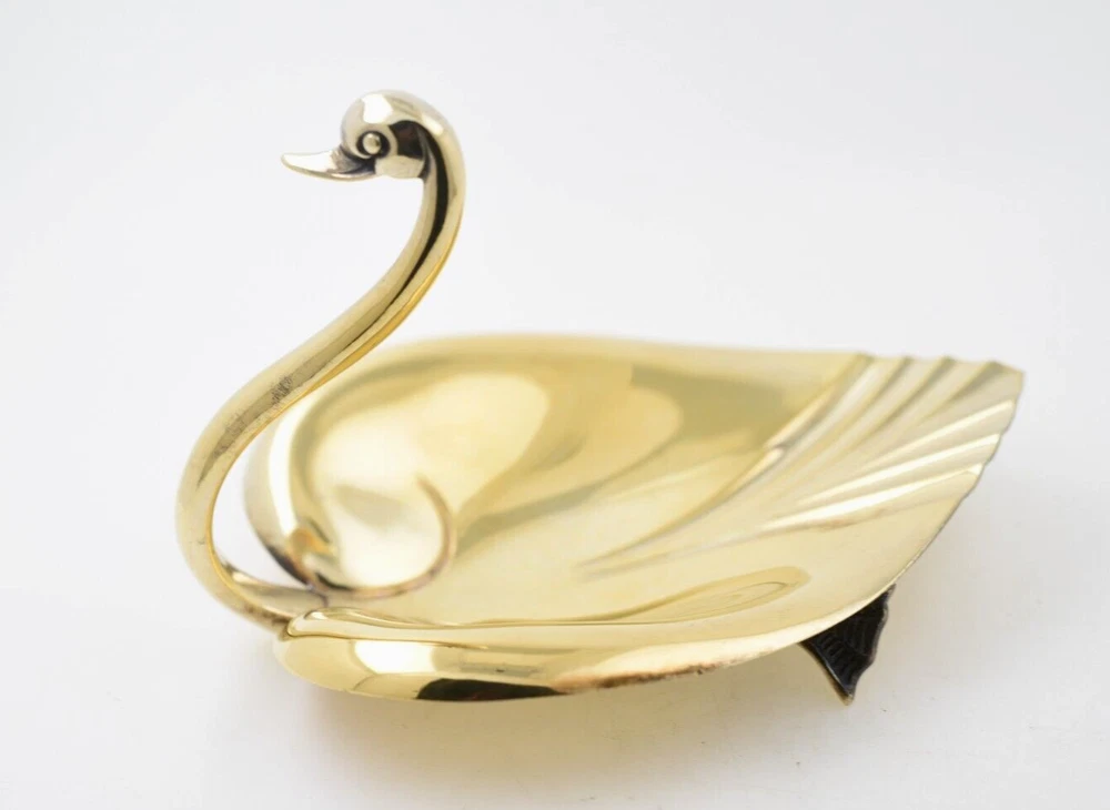 Vintage Tiffany & Co Makers Sterling Silver GILT Swan Nut Candy Dishes