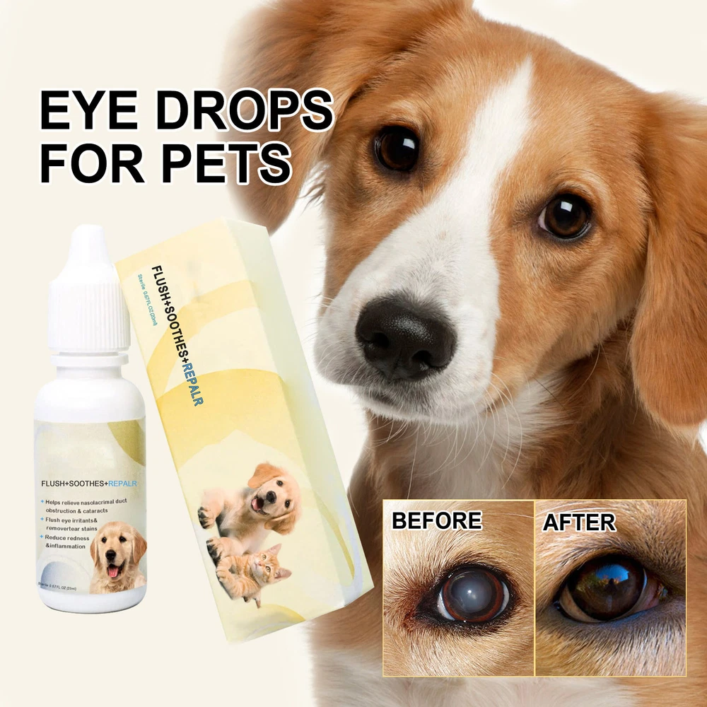 20ml，Pet Eye Drops For Of Tear Stains And Eye Discharge In Dogs And Cats