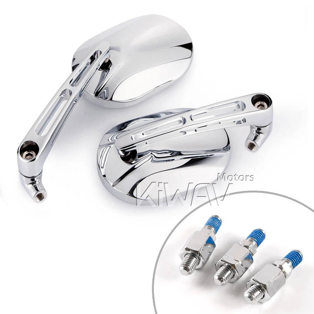 mirrors STARK chrome square CNC aluminum 8mm 1.25pitch fits GY6 SUNL ...