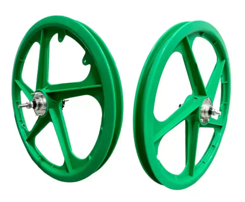 BMX Bicycle 20" PVC Rim Complete Green Wheelset & Expedited