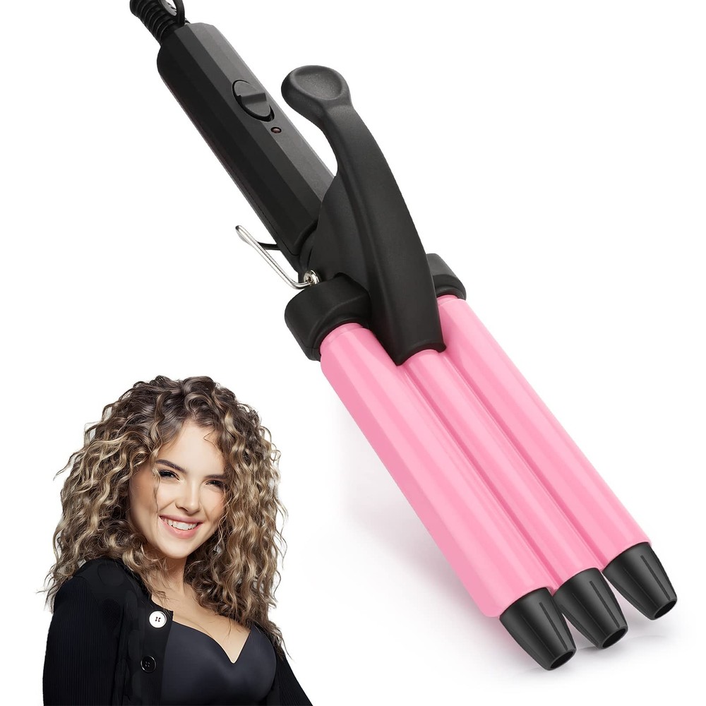 Mini 3 Barrel Curling Iron - Dual Voltage Triple Barrel Hair Waver for ...