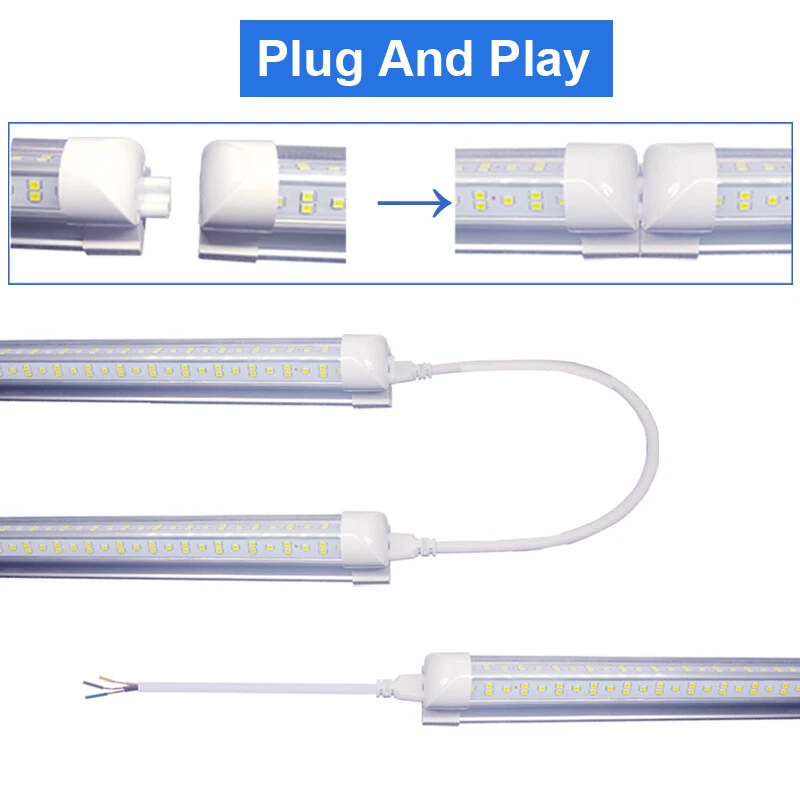 12-Pack 8ft LED Shop Light 144W Linkable Ceiling Tube Fixture Daylight ...