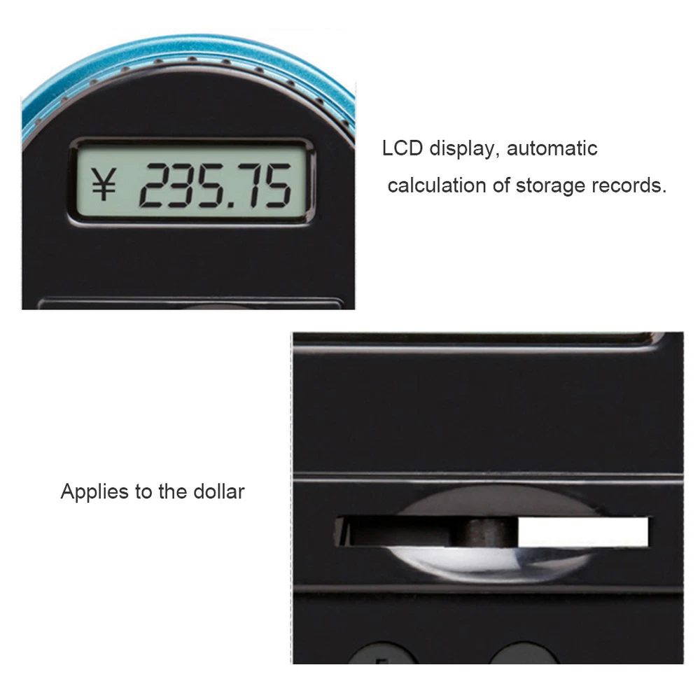 Piggy Bank Digital Counting Coin Bank Money Saving Box Jar Bank LCD3448