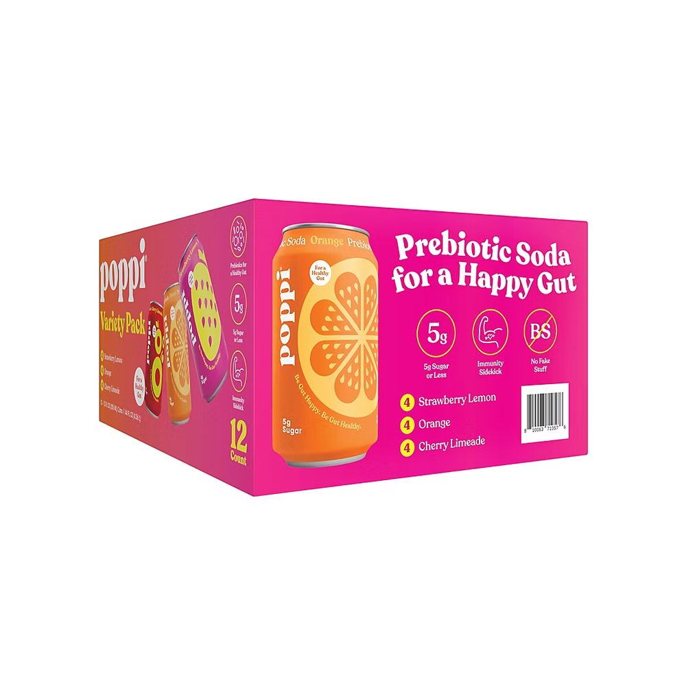 Poppi Prebiotic Soda Variety Pack - 12 Fl. Oz., 12 Pack (Excludes CA)