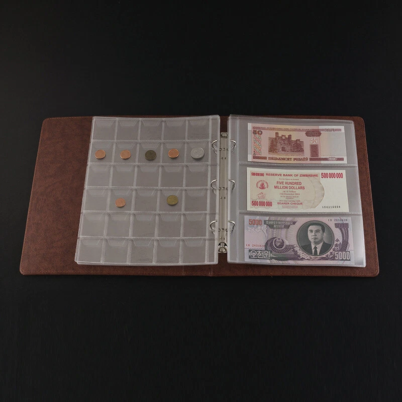 1PC Pages 3 Paper Money Album Currency Banknote Collection Book Storage ...