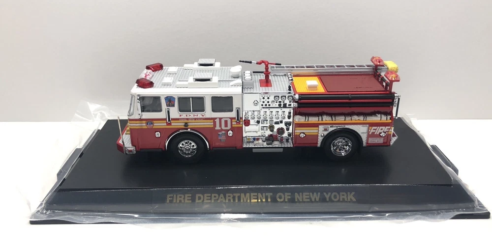1/64 Code 3 FDNY Seagrave Rear Mount Ladder 10 and Engine 10 Lot Of 2