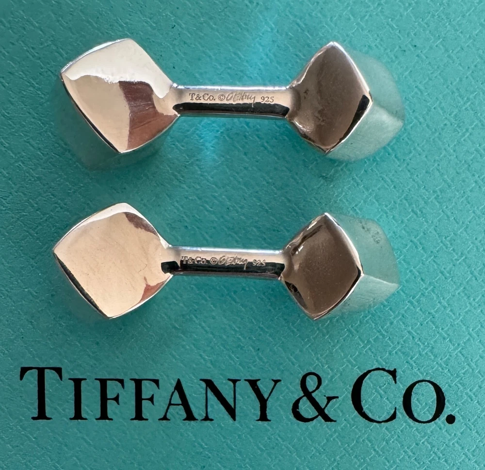 Tiffany & Co. Frank Gehry Torque Cube Cufflinks Sterling Silver 925