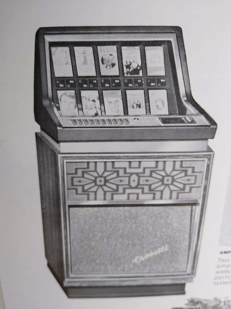 Wurlitzer Carousel Cassette Tape Jukebox Flyer Foldout Phonograph Art 8 ...