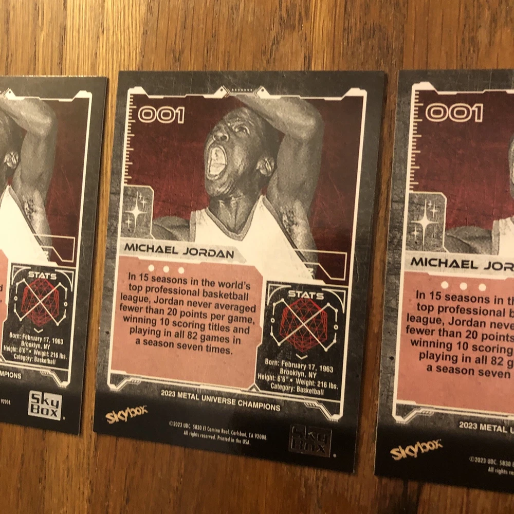 michael jordan Lot Of 3 2023 Metal Universe Champions 2 Base + 1 Aqua ...