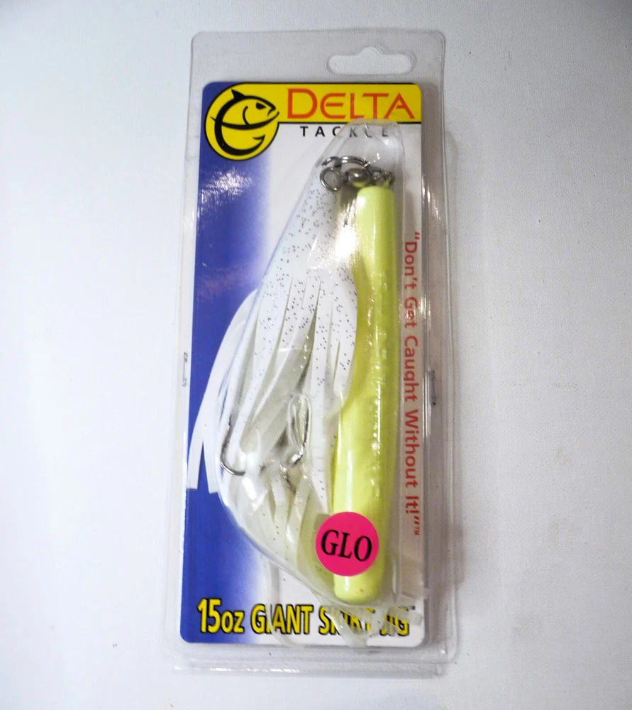 Gibbs Delta Giant Skirt Jig 15 oz White/Glow 50201 Halibut Fishing